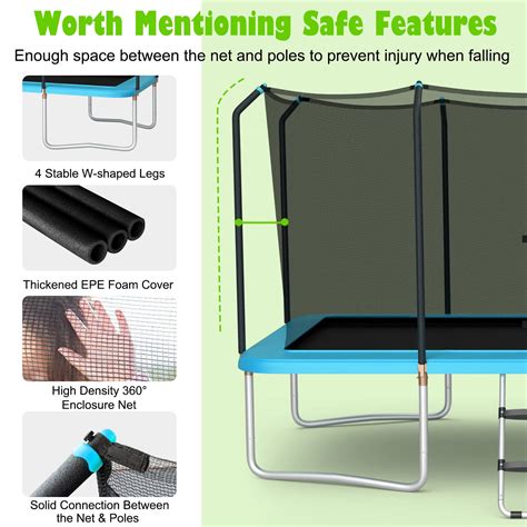 Giantex Trampoline 8 Ft X 14 Ft Astm Certified Rectangular Trampoline