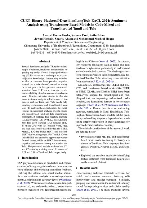 Pdf Sentiment Analysis Using Transformer Based Models In Code Mixed And Transliterated Tamil