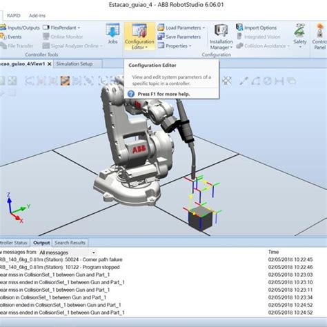 Aspect Of Abb Robotstudio With The Tcp Trace Window Open To Configure