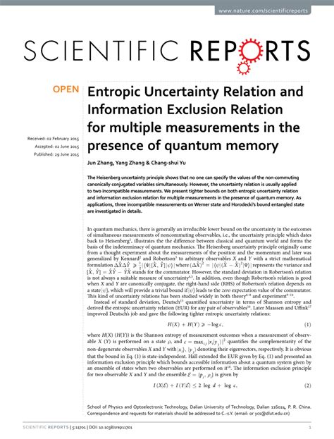 PDF Entropic Uncertainty Relation And Information Exclusion Relation For Multiple Measurements
