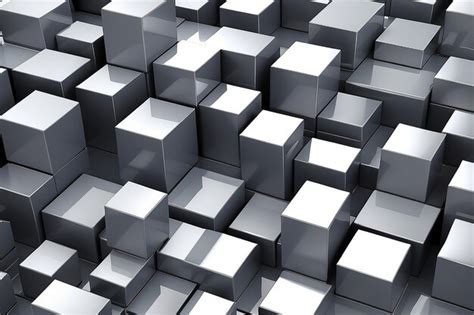 Premium Photo Metallic Gray Three Dimensional Rectangular Shapes Stock Illustration