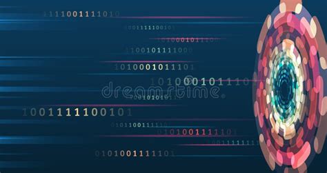 Big Data Visualization Abstract Background With Lines Array And Binary Code Stock Vector