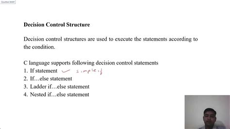 C Programming Control Structures Decision Control 1 Simple If Statement Youtube