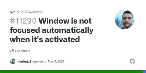 Window Is Not Focused Automatically When Its Activated · Issue 11290 · Avaloniauiavalonia