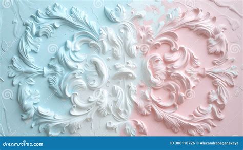 Pastel Rococo Relief Sculpture Stock Illustration Illustration Of