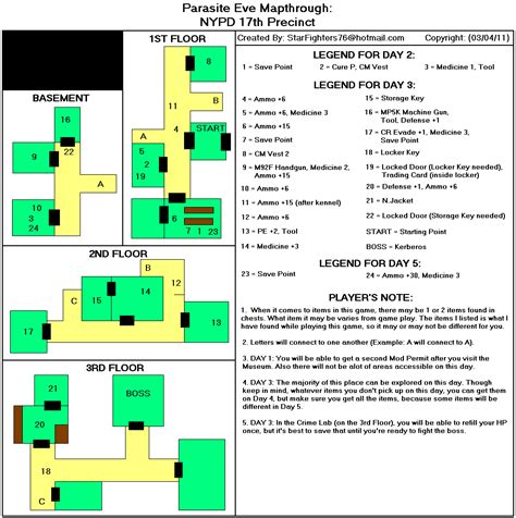 Parasite Eve Nypd Precinct Map Map For Playstation By Starfighters76