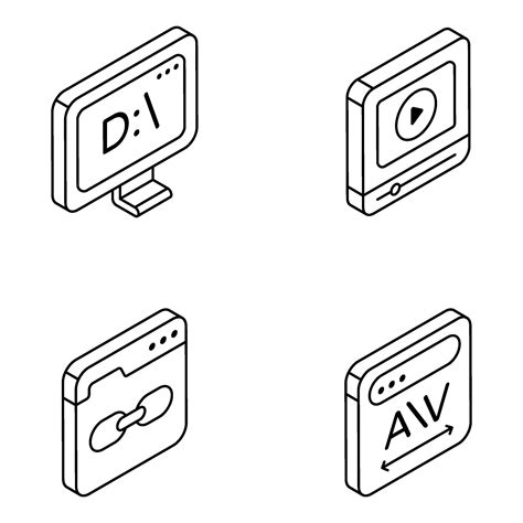 Pack Of Technology Linear Icons Vector Art At Vecteezy