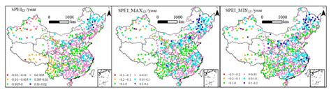 Spatial Distribution Of Speils Spei Maxls And Spei Minls In Mainland Download Scientific