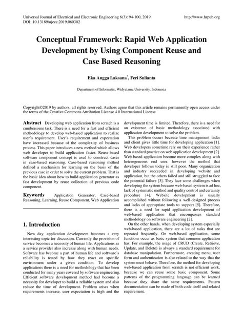 Pdf Conceptual Framework Rapid Web Application Development By Using Component Reuse And Case