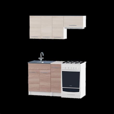 Кухня модульна зі стільницею накладною мийкою і сифоном еверест еко набір 1 4 м комбі ясен шимо