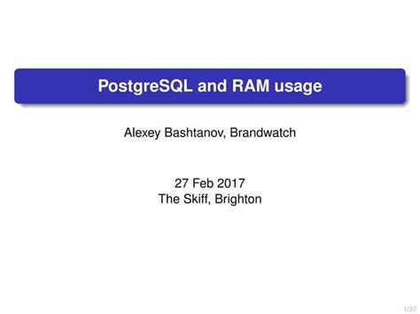 Postgresql And Ram Usage Pdf