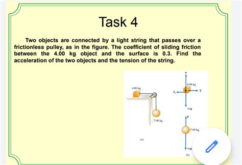 Solved Task 4 Two Objects Are Connected By A Light String