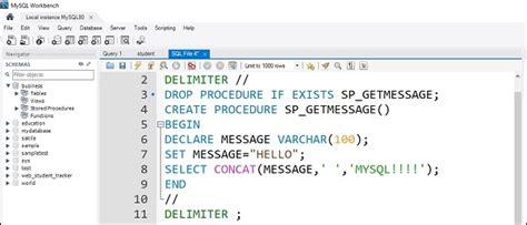 使用 MySQL Workbench 创建存储过程 w schools 教程