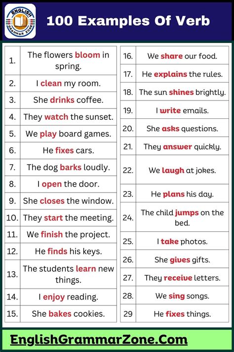 What Is Regular Verb List And Example Sentences English