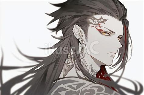 Free Vectors Handsome Boy With Long Hair With Tattoos