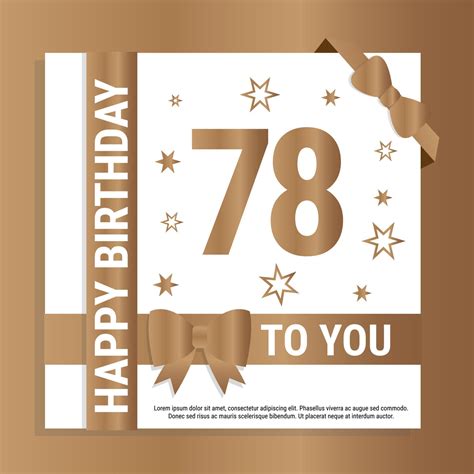 Happy 78th Birthday Gold Numerals And Glittering Gold Ribbons Festive