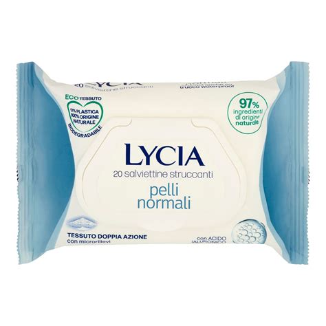 Salviettine Struccanti Doppia Azione Pelli Normali 20 Pezzi Lycia