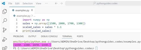 How To Multiply An Array By A Scalar In Python