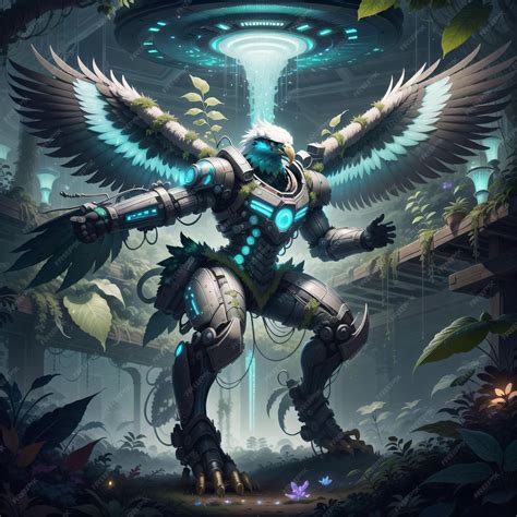 Premium Ai Image A Robot Eagle With Wings
