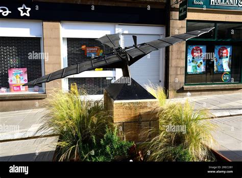 Statue Of Stringfellows Aeroplane Along Fore Street Chard Somerset