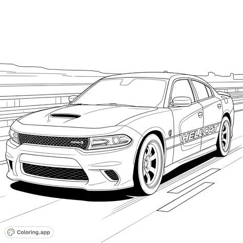 Srt Hellcat Charger Roars Coloringapp