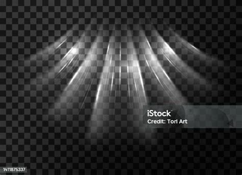 컨디셔너에서 신선한 공기가 흐릅니다 흰 광선을 가진 빛 효과 모방 차가운 바람 또는 서리 에어컨에 대한 스톡 벡터 아트 및 기타