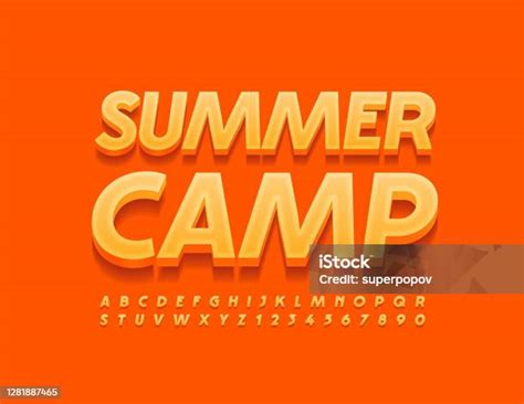 벡터 밝은 로고 여름 캠프 3d 써니 알파벳 문자 및 숫자 개념에 대한 스톡 벡터 아트 및 기타 이미지 개념 고등학교 이하 공휴일 Istock