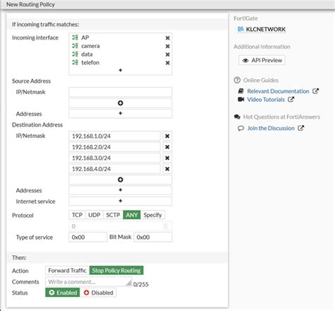FortiGate WAN Interface Selection Configuration By Target Site KLC Network