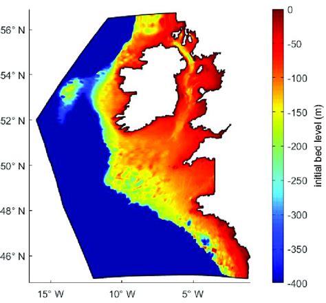 computational domain of the cs model showing the bathymetry data in