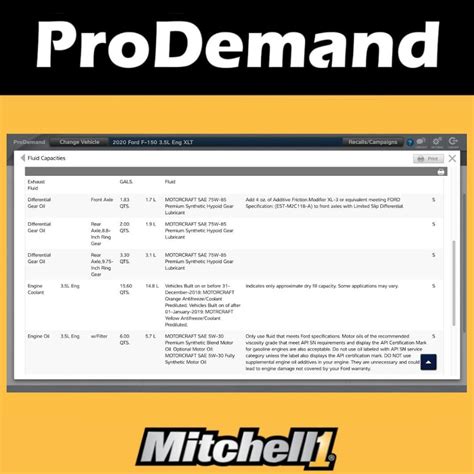 Finding Fluid Capacities Fast Mitchell 1 Prodemand Rprodemand