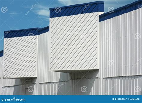 Metal Cladding Of A Commercial Building Stock Image Image Of