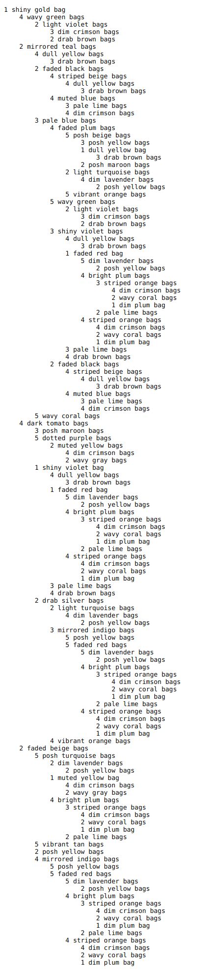 advent of code 2020 day 7 handy haversacks advent of code mary