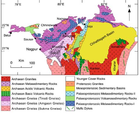 Geological Map Of Central India Showing Different Lithostratigraphic