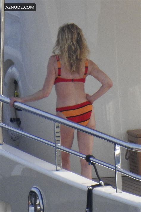 Melanie Griffith Sexy In A Striped Bikini While On Board Of A Luxury Yacht With Friends In Ibiza