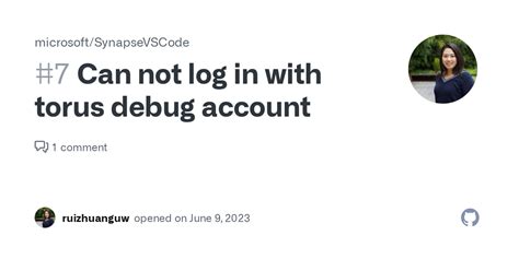 can not log in with torus debug account · issue 7 · microsoft synapsevscode · github