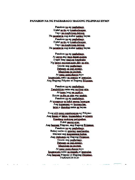 Bagong Pilipinas Hymn Pdf