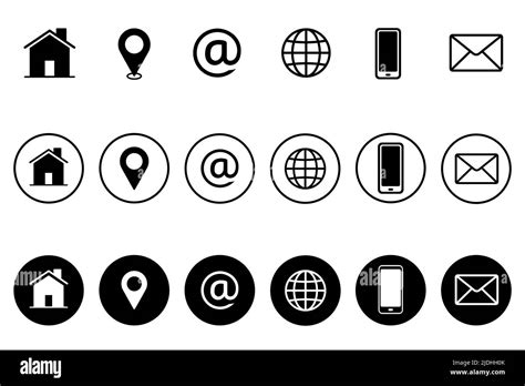 Contact Icon Set Collection Of Button Communication Symbol Flat
