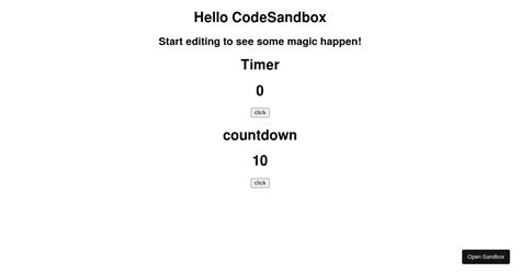 Timer Countdown Functionality Codesandbox