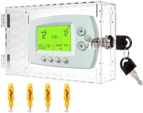 Amazon Com Universal Thermostat Lock Box With Key Small Thermostat Guard For Wall Large