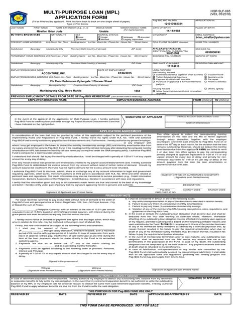 Pag Ibig Form Printable 2025