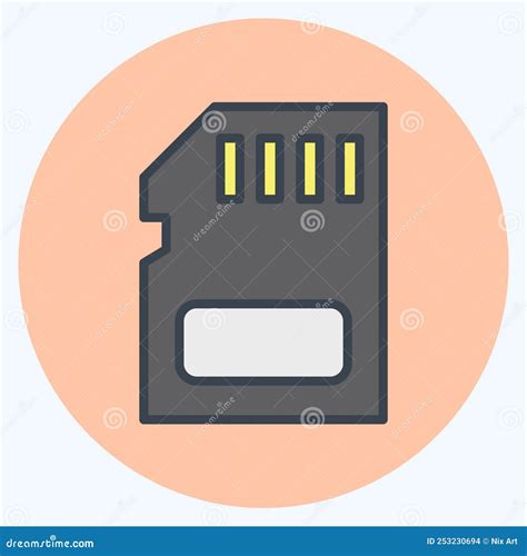 Icon Memory Card Suitable For Computer Components Symbol Color Mate Style Simple Design