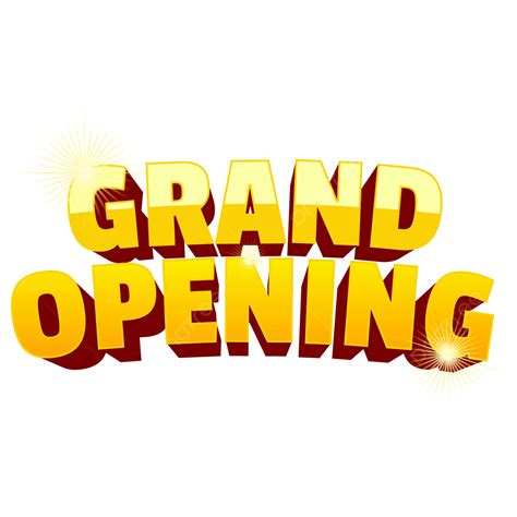 Grand Opening Text With Yellow Gradient Color Design Vector Free