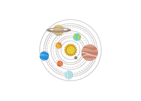 Solar System Embroidery Design Daily Embroidery