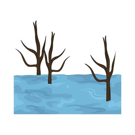 Trees Affected By Flooding Illustration 53362655 Vector Art At Vecteezy