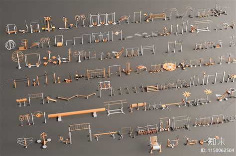 户外健身器材su模型下载【id1150062504】知末su模型网