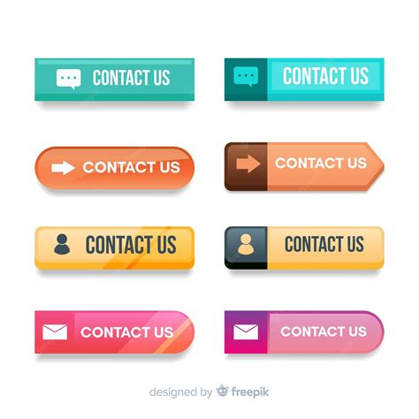 Premium Vector Colorful Web Design Button Collection With Flat Design