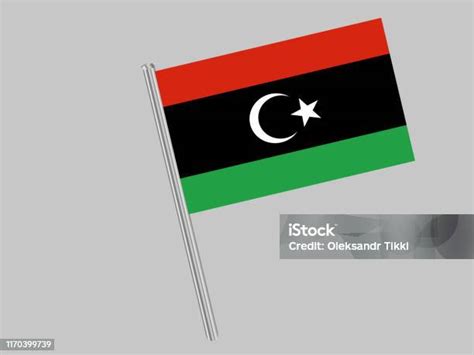 아름다운 국기의 리비아 깃대입니다 원래 색상과 비율 웹 로고 아이콘 및 배경에 대한 놀라운 디자인 벡터 Gparphic 그림 국가 플래그 설정에서 국기에 대한 스톡 벡터