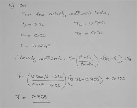 [solved] 4 Use Interpolation To Calculate The Activity Coefficients Of