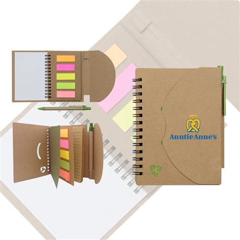 Eco Sticky Notepad With Recycled Paper Pen