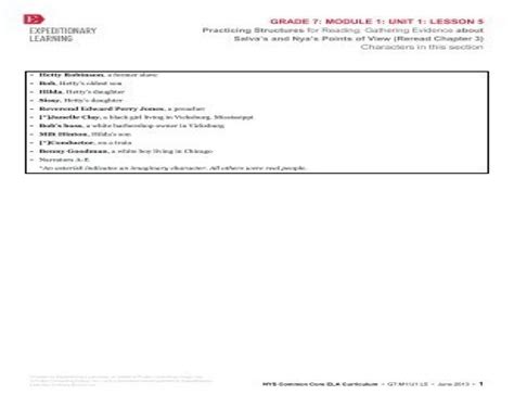 Grade 7 Module 1 Unit 1